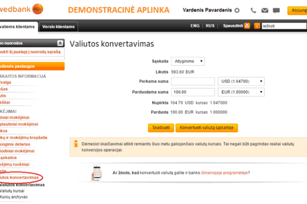 „Swedbank“ interneto bankas - www.epilietis.eu